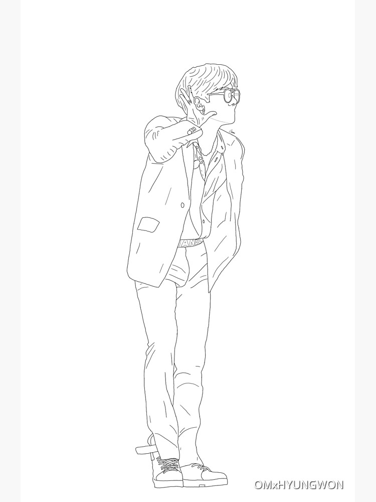 "J-Hope Outline Art" Sticker for Sale by OMxHYUNGWON | Redbubble