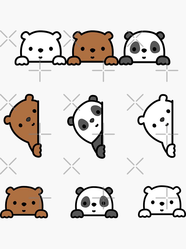 "Bear, Polar, Brown and Panda stickers" Sticker by XoTheMonster | Redbubble