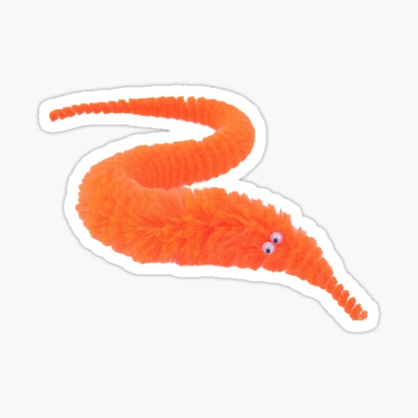 "Fuzzy worm sticker" Sticker for Sale by Yellowdaisi | Redbubble