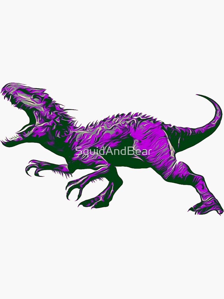 "Indominus Rex - Dinosaur Print" Sticker for Sale by SquidAndBear ...