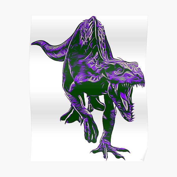 "IndoRaptor - Dinosaur Print" Poster by SquidAndBear | Redbubble