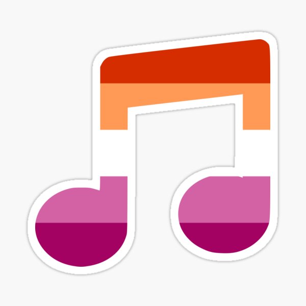 "Music Note Lesbian Pride Flag" Sticker for Sale by ScientistBird ...