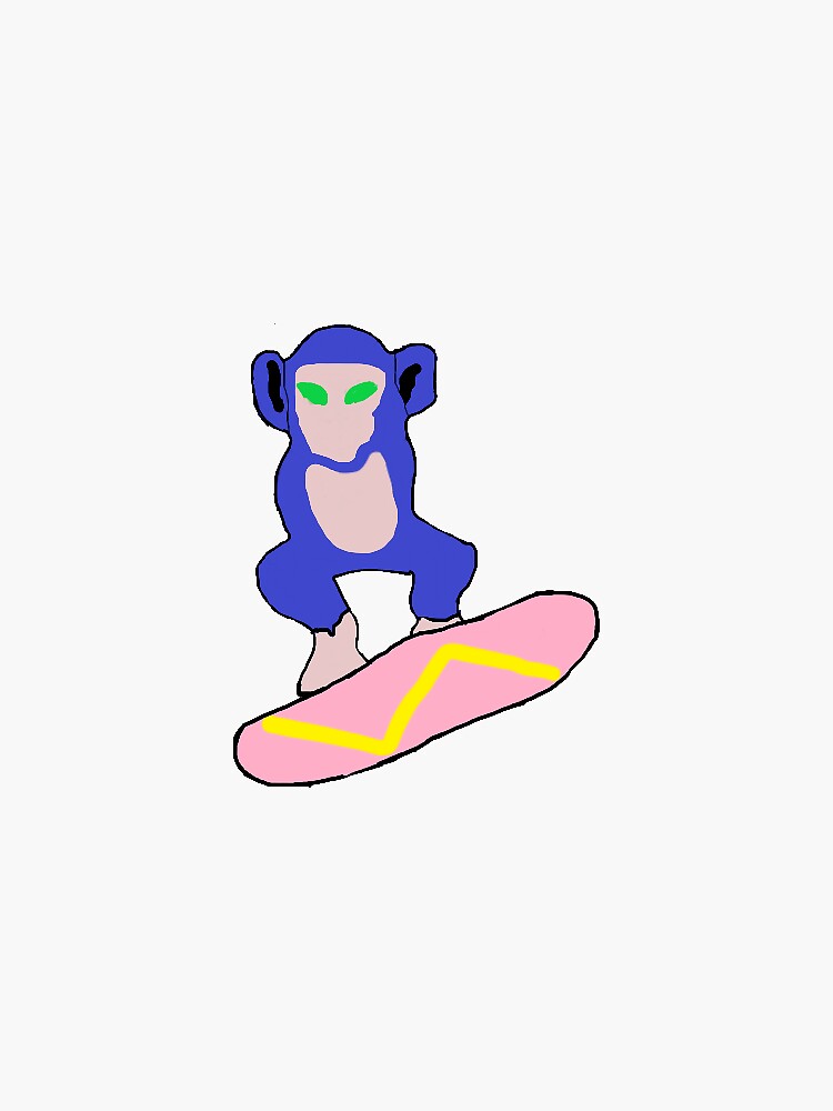 "Skating Monkey Sticker" Sticker for Sale by chuck880 | Redbubble