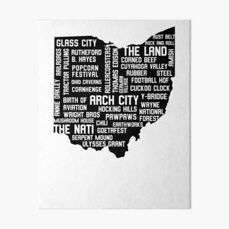 "Ohio map word cloud funny tourist souvenir gift idea" Art Board Print ...