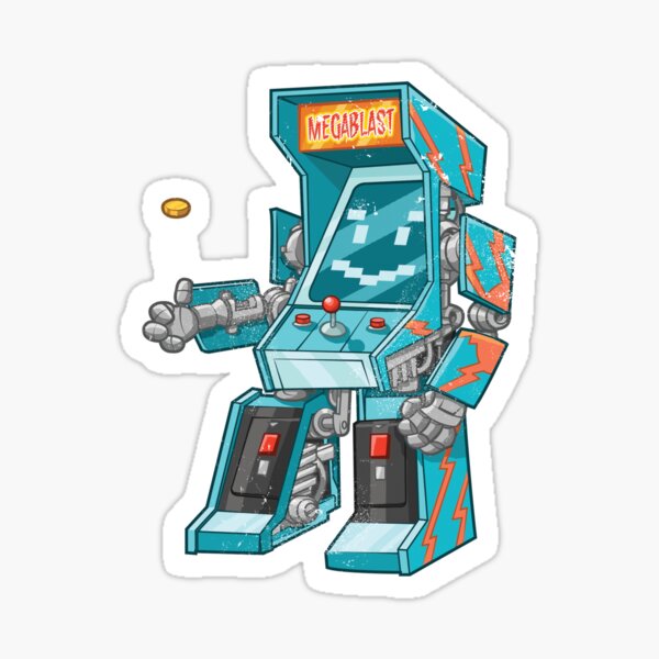 "Arcade Bot- Video Game Cabinet In Disguise" Sticker by Serkworks ...