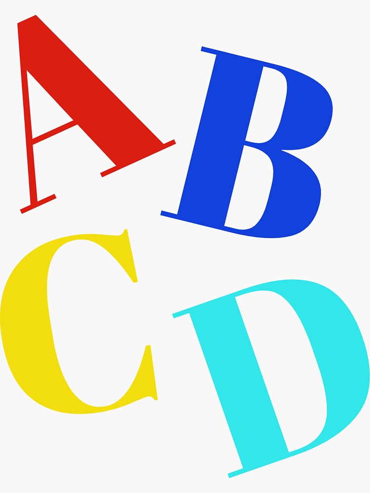 "Abcd different logo design for redbubbles" Sticker for Sale by ...