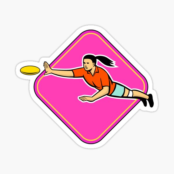 "Ultimate Frisbee Player Catching Disc Mascot" Sticker by patrimonio ...