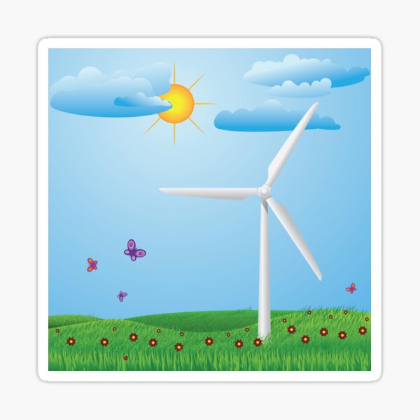 "Wind turbine" Sticker for Sale by AnnArtshock | Redbubble