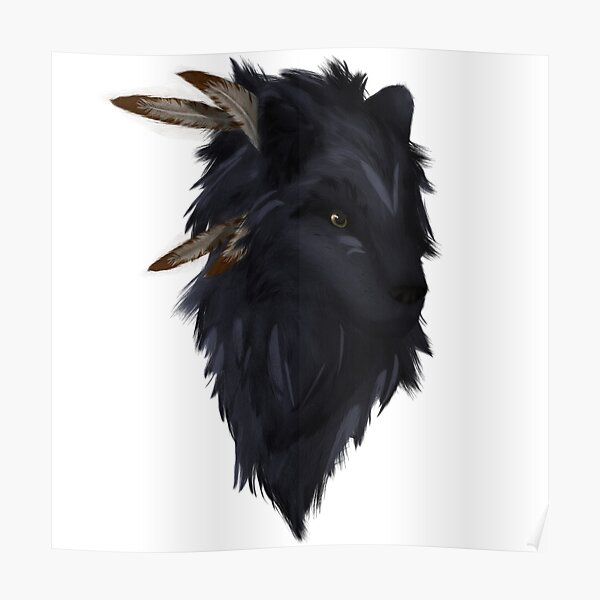 Póster «El lobo aborigen (versión negra)» de Wolfano | Redbubble