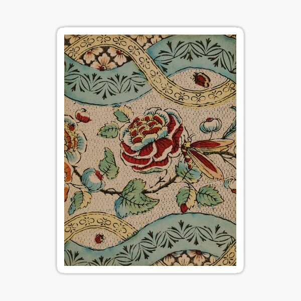 "Antique French Block Print " Sticker for Sale by FuzzyHoney | Redbubble