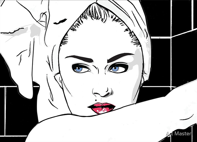 "The Material Girl Stepping Out of the Shower" by Art Master | Redbubble
