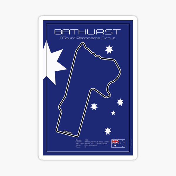 "Racetrack Bathurst, Australia" Sticker for Sale by theodordecker ...