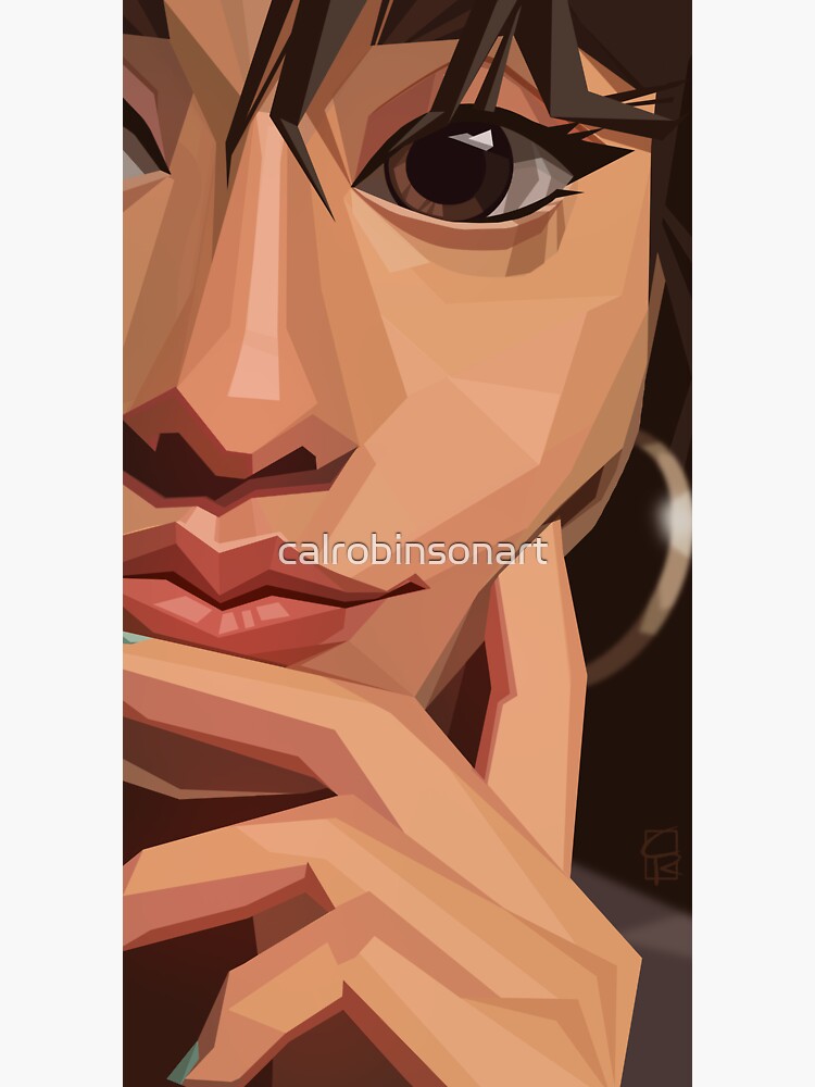 "Angular Stylistic Portrait" Sticker by calrobinsonart | Redbubble