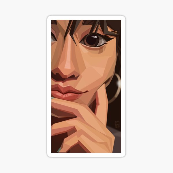 "Angular Stylistic Portrait" Sticker by calrobinsonart | Redbubble