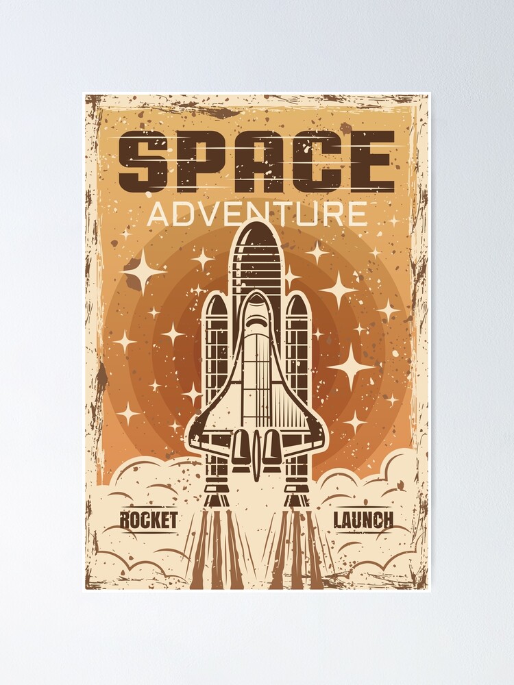 "Vintage poster - Rocket launch" Poster for Sale by geroDev | Redbubble
