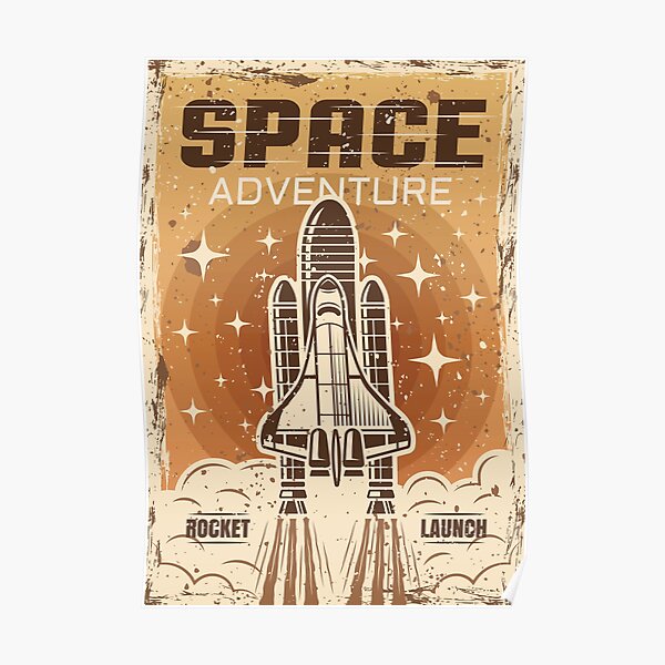 "Vintage poster - Rocket launch" Poster for Sale by geroDev | Redbubble
