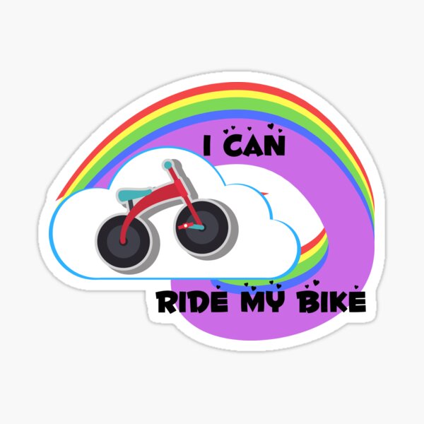 "I can sticker - ride my bike" Sticker for Sale by KellyTwinkle | Redbubble
