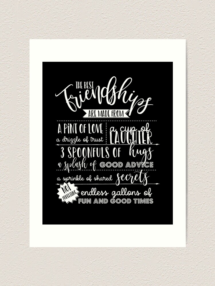 "friendship recipe what makes a great friend printable, birthday gift ...