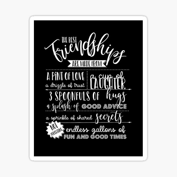 "friendship recipe what makes a great friend printable, birthday gift ...