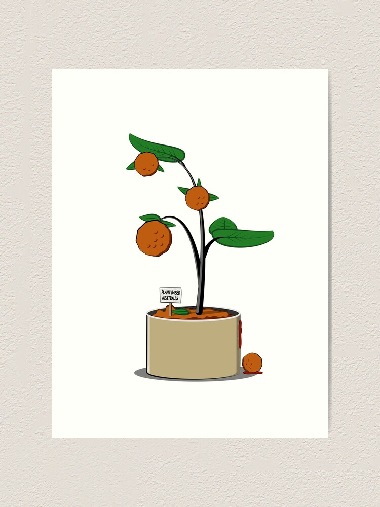 "Plant Based Meatball Tree" Art Print for Sale by TheFlying6 | Redbubble