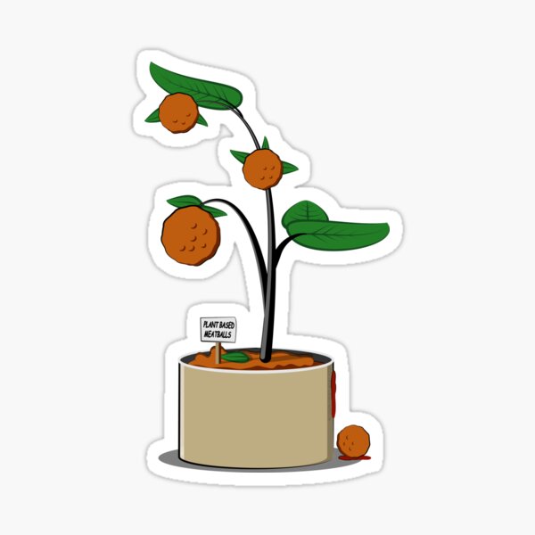 "Plant Based Meatball Tree" Sticker by TheFlying6 | Redbubble