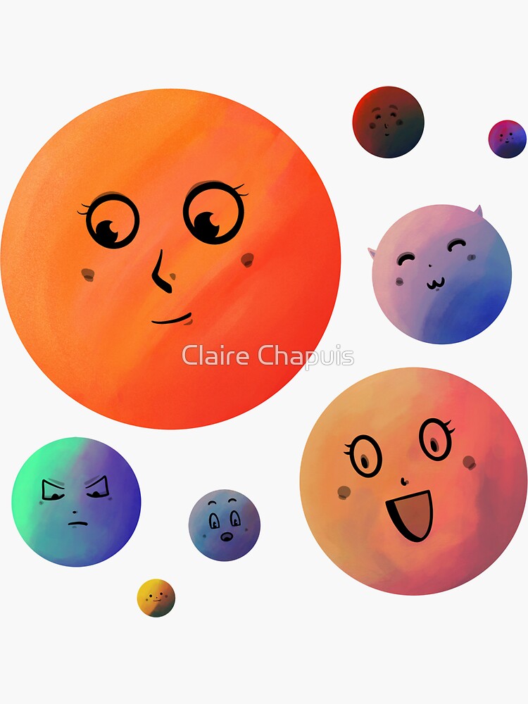 "Planets chibi" Sticker by ClaireCrisci | Redbubble