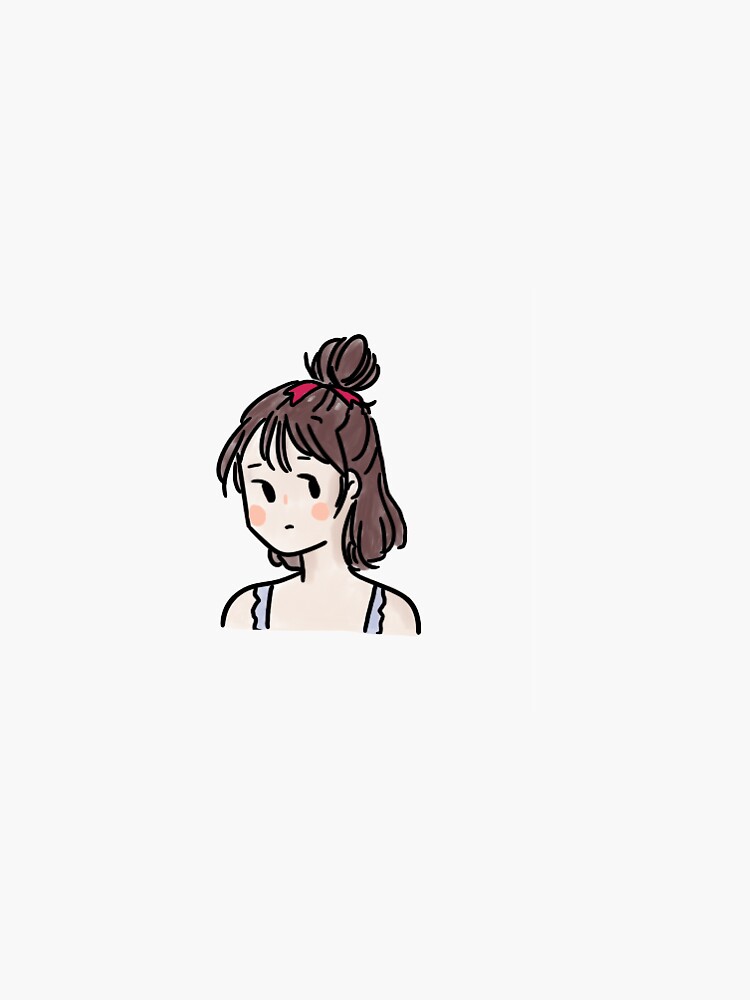 "Girl in a bun" Sticker for Sale by ethereallyours | Redbubble