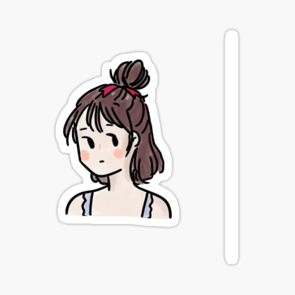 "Girl in a bun" Sticker for Sale by ethereallyours | Redbubble