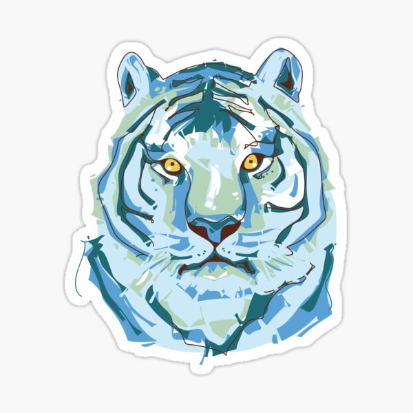 "Blue Tiger" Sticker for Sale by durkstars | Redbubble
