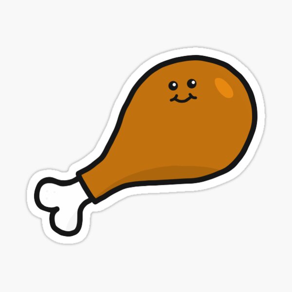 "Happy Fried Chicken Leg " Sticker by nicnstick | Redbubble