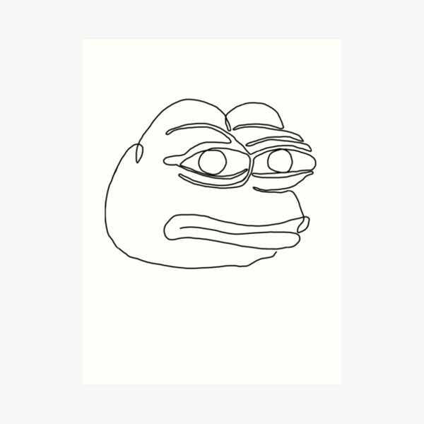 "Pepe Meme Line Art OneLine" Art Print for Sale by OneLineMemes | Redbubble
