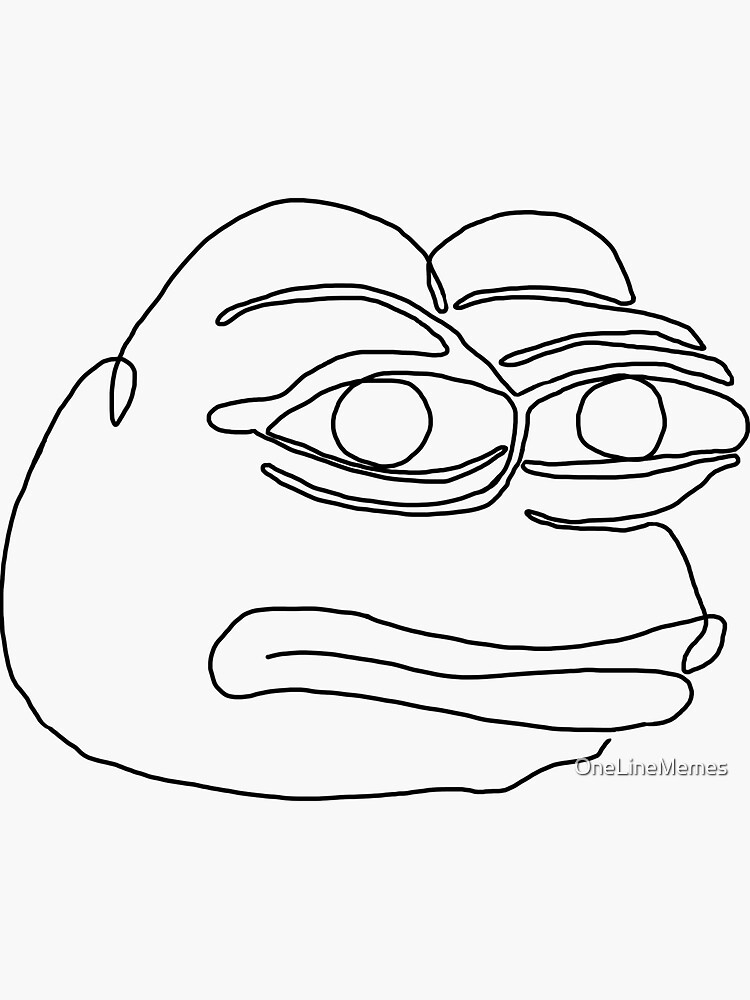 "Pepe Meme Line Art OneLine" Sticker by OneLineMemes | Redbubble