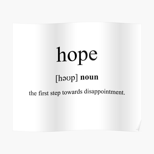 "Hope Definition | Dictionary Collection" Poster for Sale by ...