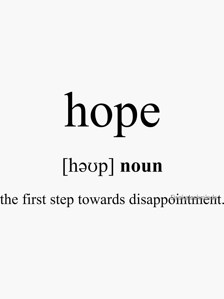 "Hope Definition | Dictionary Collection" Sticker for Sale by ...