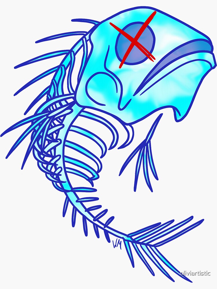"Dead Fish!" Sticker for Sale by oliviartistic | Redbubble