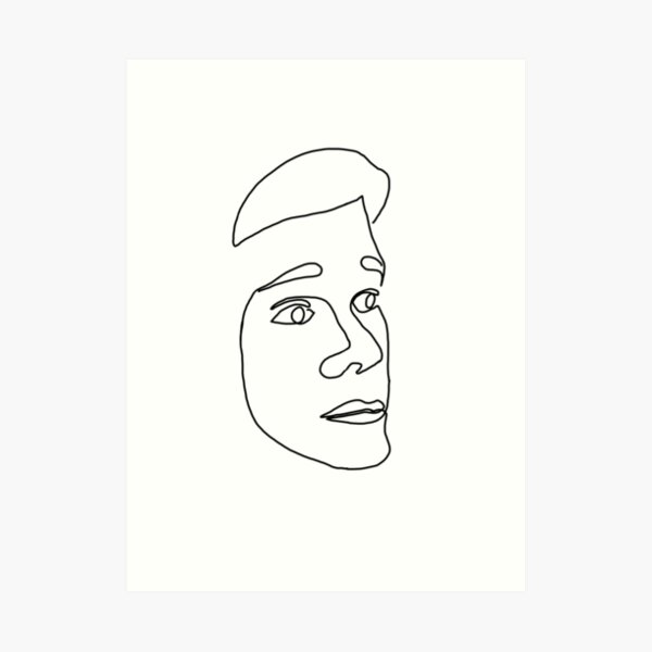 "Blinking Man Meme Line Art" Art Print for Sale by OneLineMemes | Redbubble
