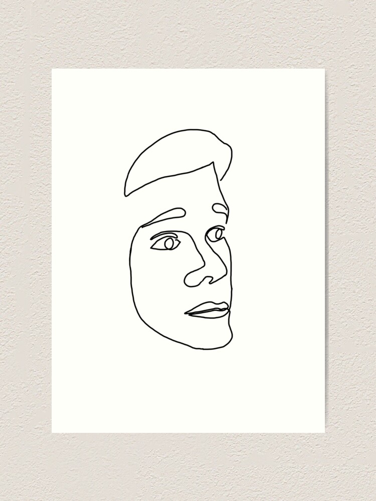 "Blinking Man Meme Line Art" Art Print for Sale by OneLineMemes | Redbubble