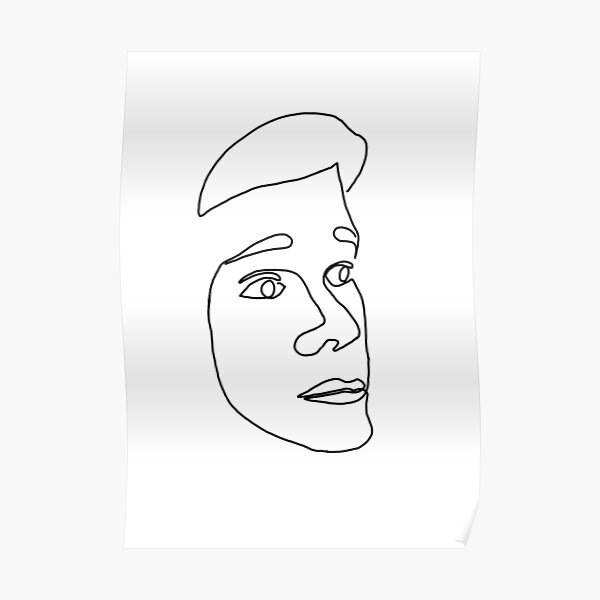 "Blinking Man Meme Line Art" Poster for Sale by OneLineMemes | Redbubble