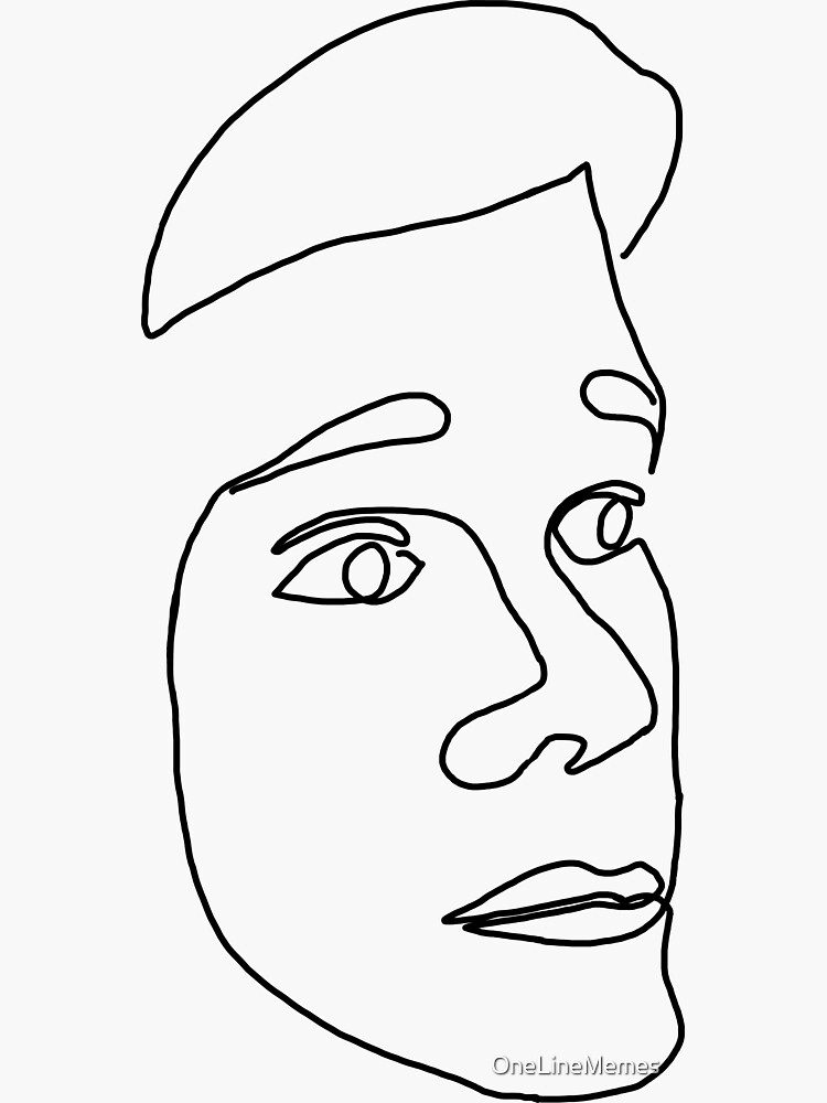 "Blinking Man Meme Line Art" Sticker for Sale by OneLineMemes | Redbubble