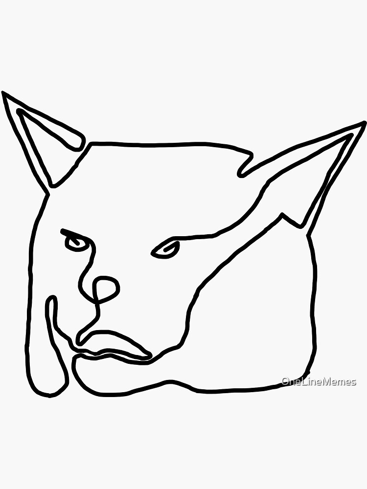 "Cat Meme One Line Art" Sticker for Sale by OneLineMemes | Redbubble