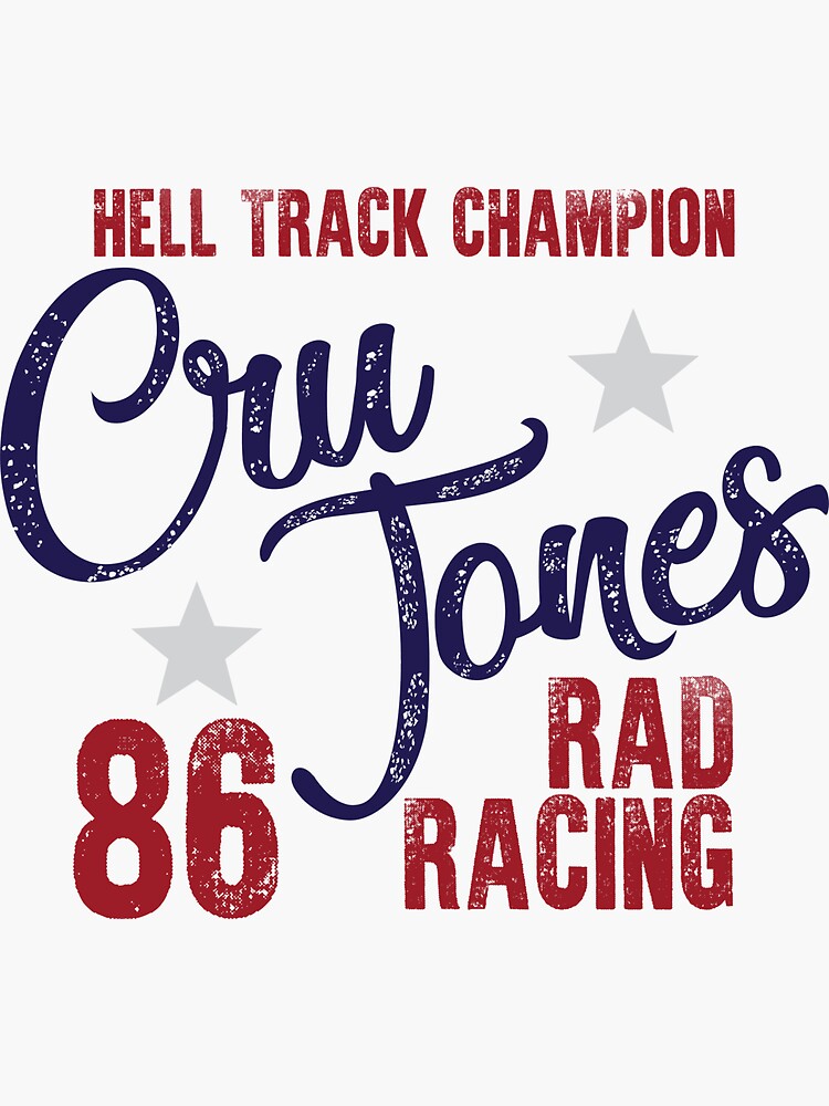 "Cru Jones 1986 Hell Track Champion" Sticker for Sale by HeyBeardMon ...