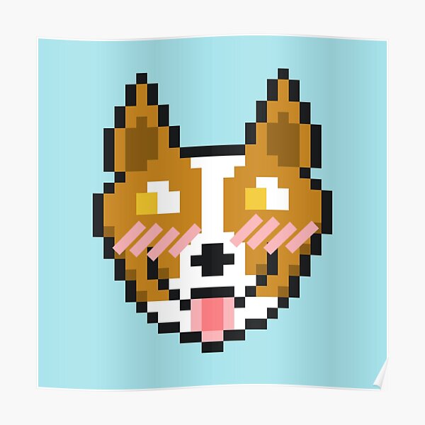 "Blushing 8 Bit Corgi Pixel Art" Poster for Sale by 8bitpixelart ...
