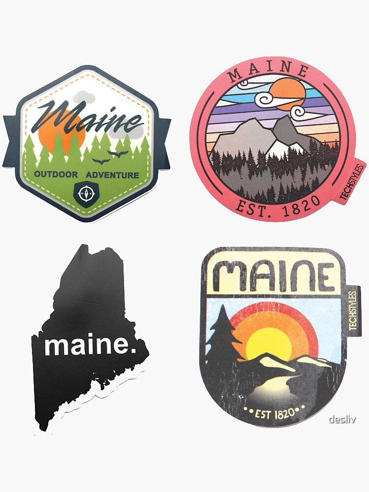 "Maine Sticker Pack" Sticker for Sale by desliv | Redbubble