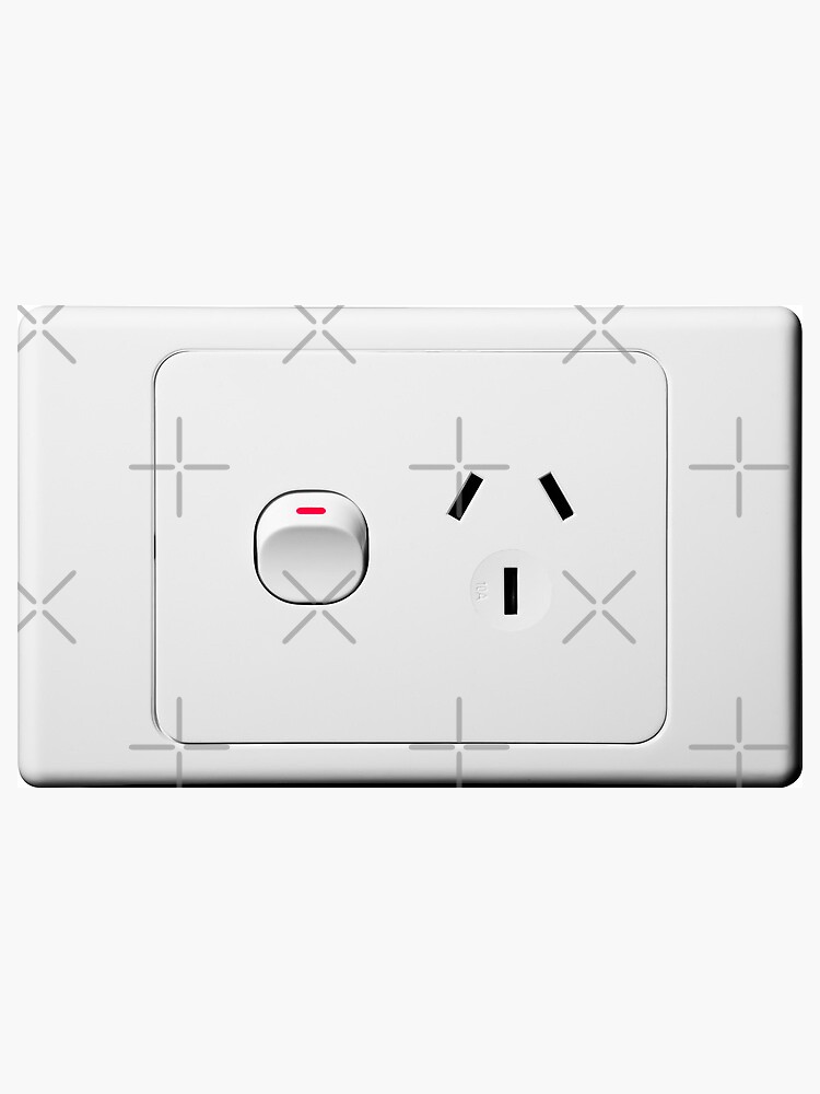 "Australian fake electrical outlet sticker" Sticker for Sale by ...