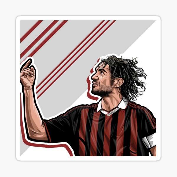 "Paolo Maldini and the Milan Dynasty" Sticker by thesdlnr | Redbubble