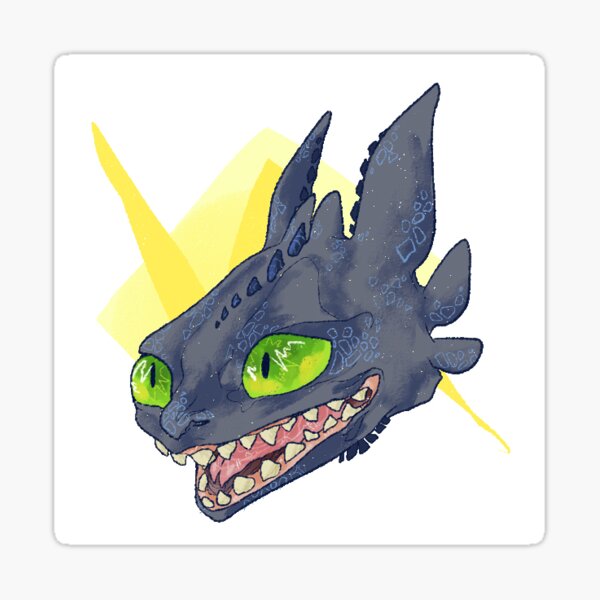 "Toothless" Sticker by MurrayxCollie | Redbubble