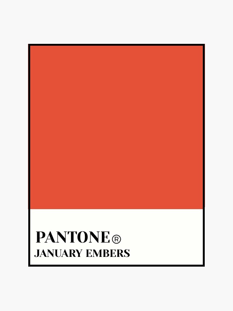 "PANTONE january embers " Sticker by chel-dorado | Redbubble