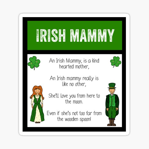 "Irish Mom Mammy" Sticker for Sale by KatQat | Redbubble
