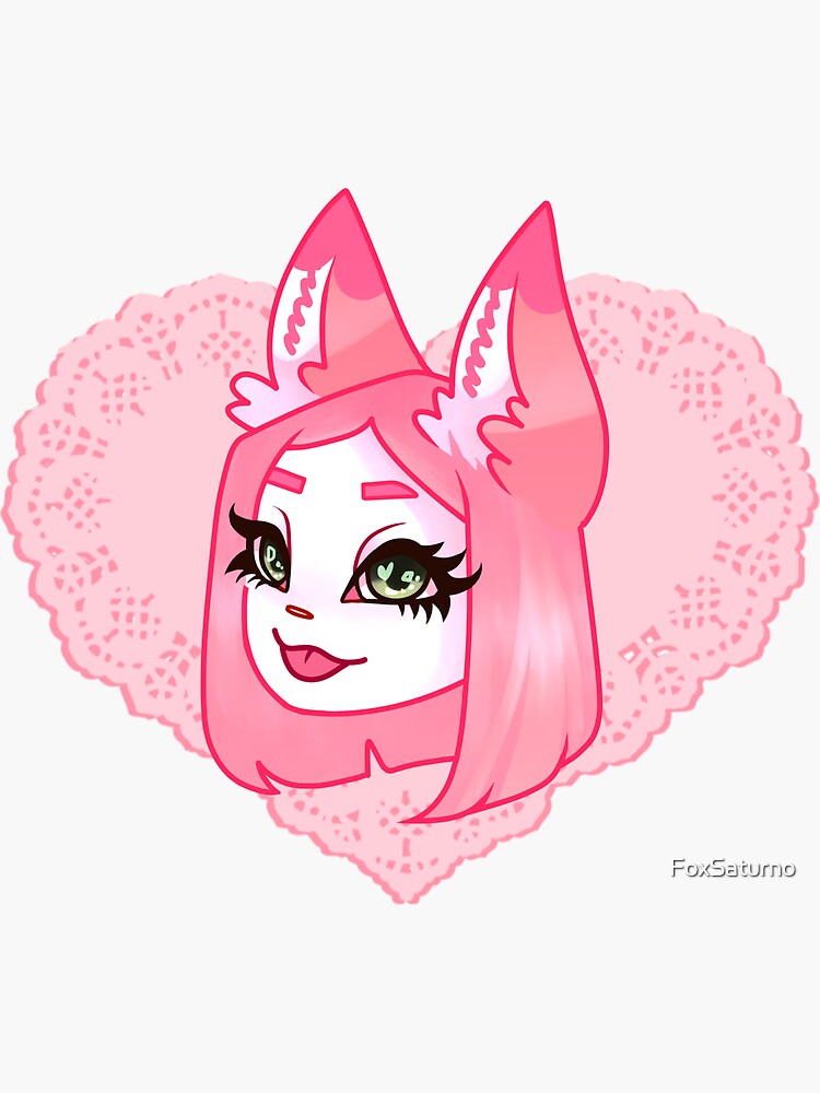 "Miss Foxie pink logo" Sticker by FoxSaturno | Redbubble