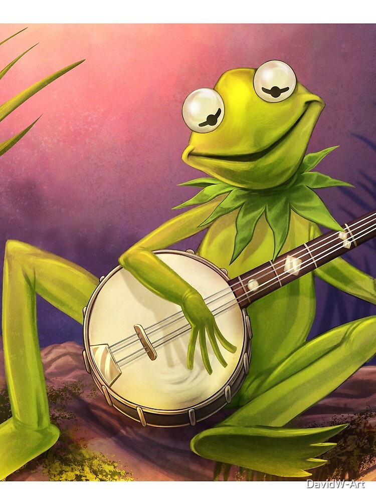 "frog: rainbow connection banjo" T-shirt for Sale by DavidW-Art ...